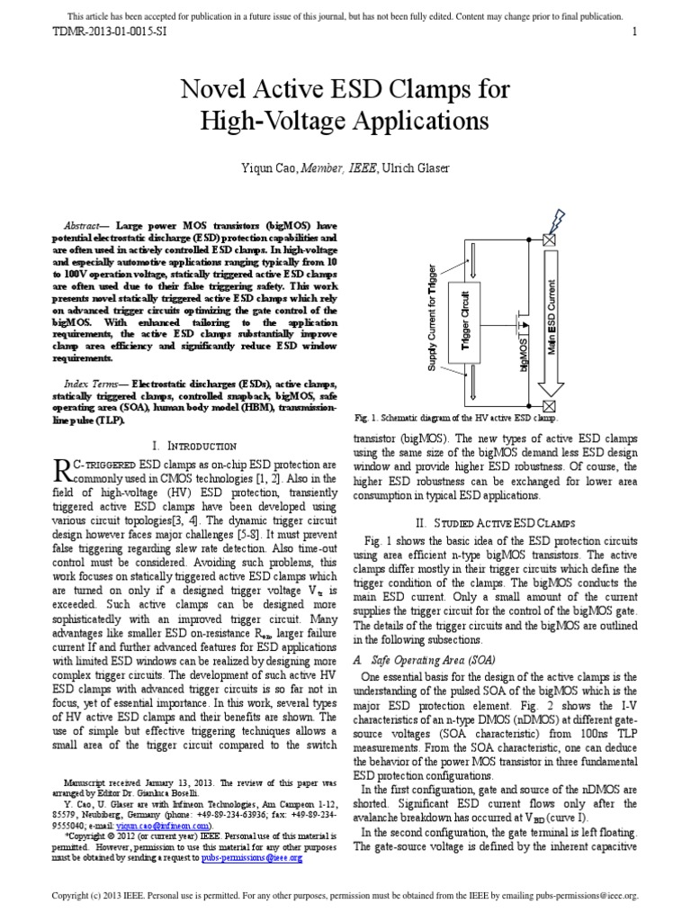 Novel Active ESD Clamps For High-Voltage Applications: Yiqun Cao ...