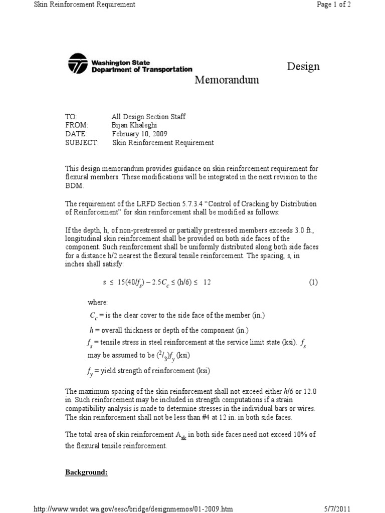 Guidance on Skin Reinforcement Requirements for Flexural Members | PDF ...