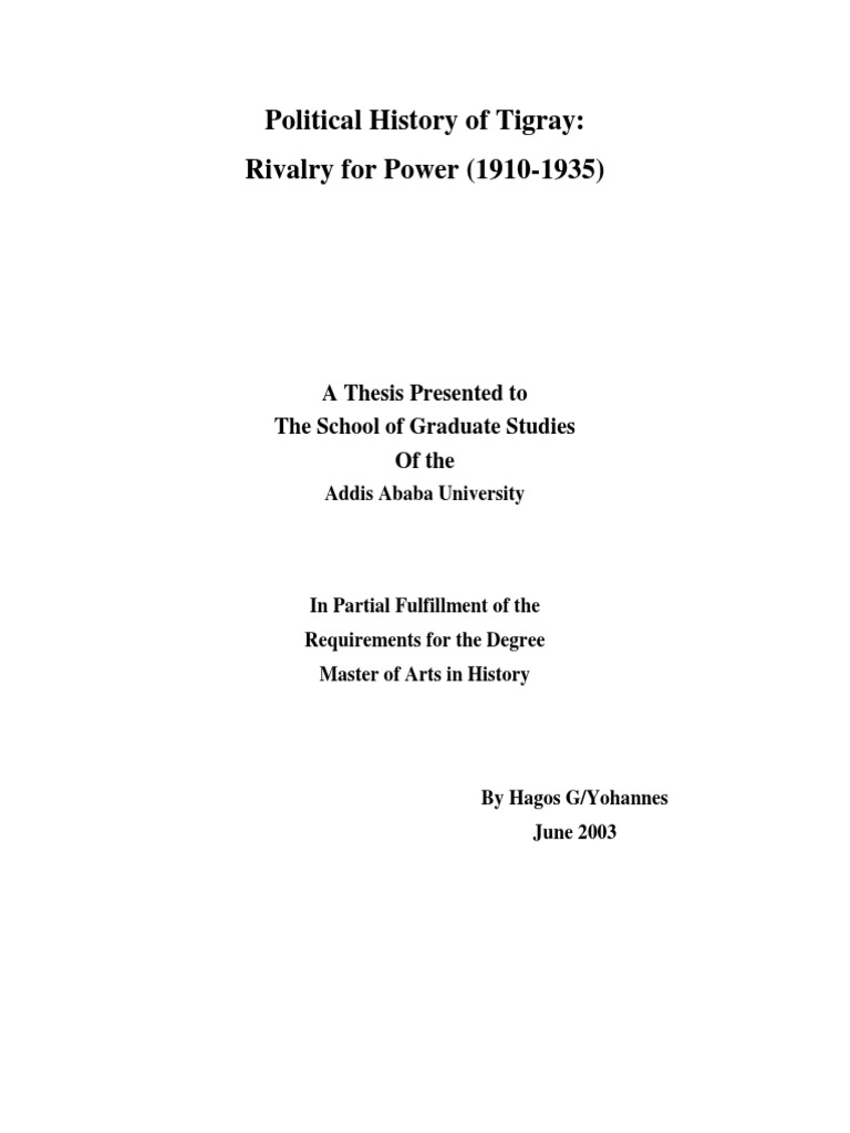 The Political History of Tigray | PDF | Horn Of Africa | Ethiopia