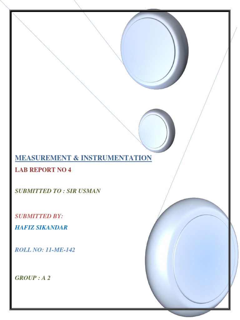 Measurement & Instrumentation: Lab Report No 4 | PDF | Thermodynamics ...