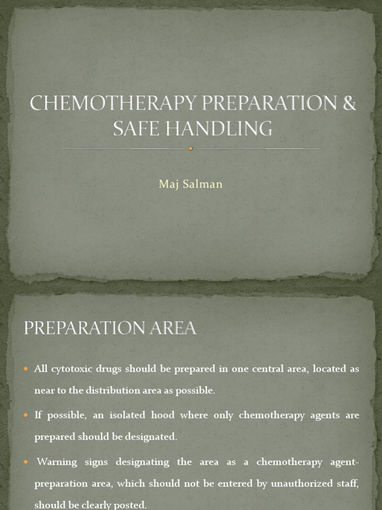 Chemotherapy Prep & Safety Guide | PDF | Syringe | Glove