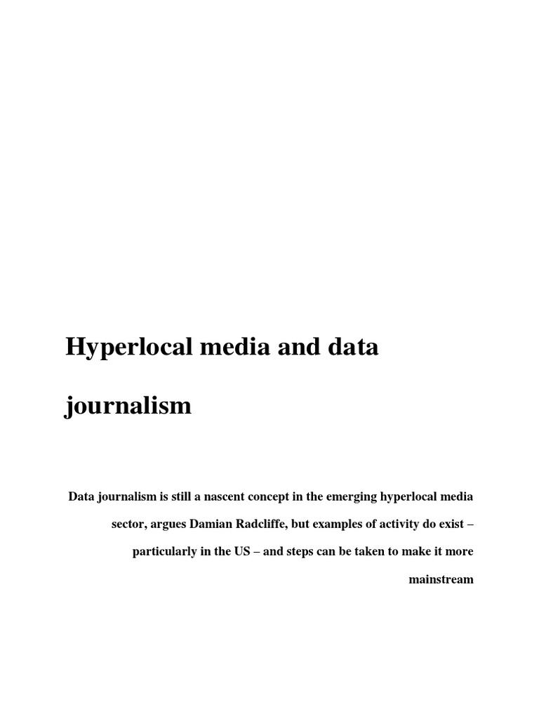 Hyperlocal Media and Data Journalism | PDF | Journalism | News Media