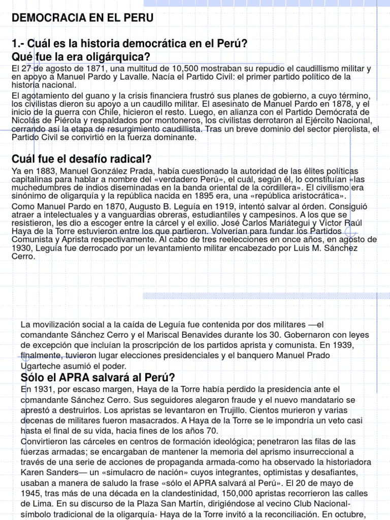 Democracia en El Peru Presentación | PDF | Perú | Democracia