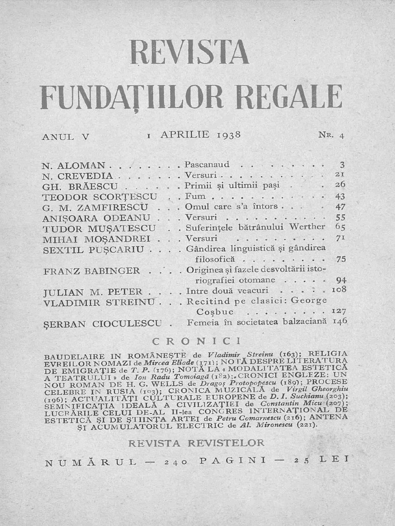 Rev Fundatiilor Regale - 1938 - 04, 1 Apr Revista Lunara de Literatura ...