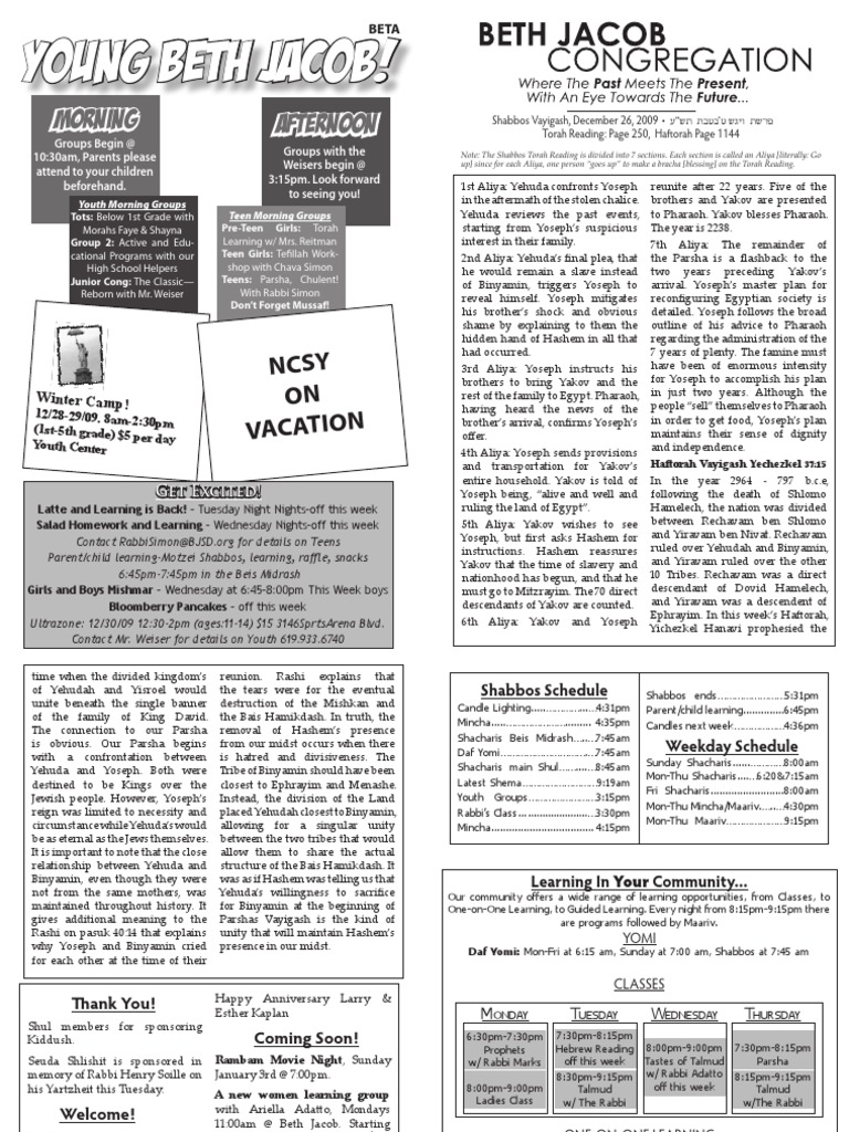 Young Beth Jacob! | PDF | Jews And Judaism | Jewish Theology