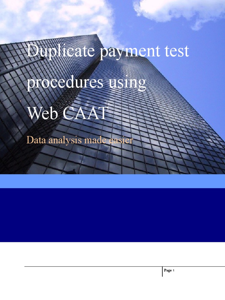 Duplicate Payments UserGuide1 | PDF | Audit | Invoice