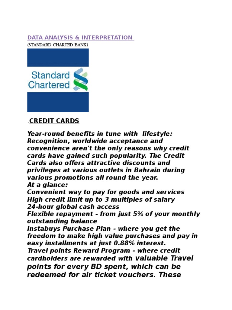 Standard Chartered Credit Cards Guide | PDF | Credit Card | Payments