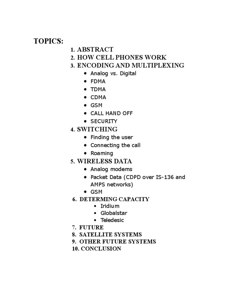 Topics:: How Cell Phones Work Encoding and Multiplexing | PDF | Code ...
