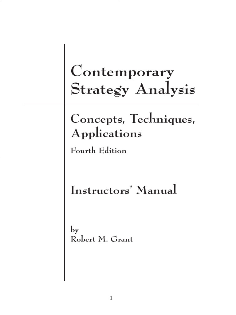 Contemporary Strategy Analysis Instructors' Manual | PDF | Competitive ...