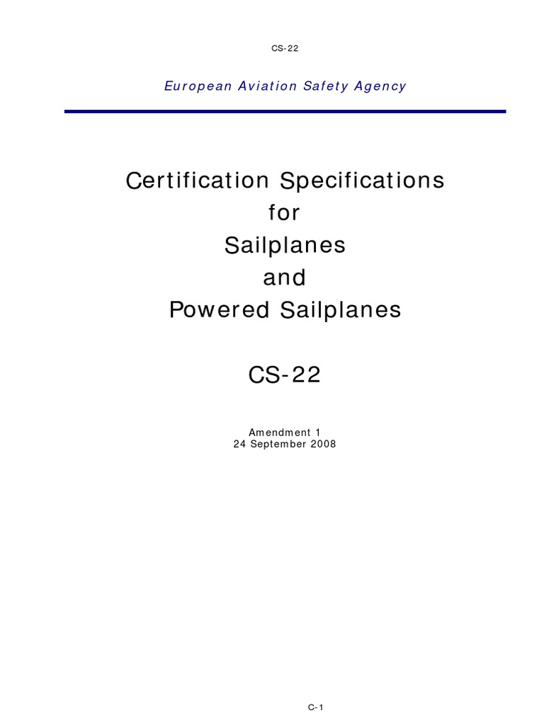 EASA CS-22 Certification for Sailplanes | PDF | Structural Load | Stall ...