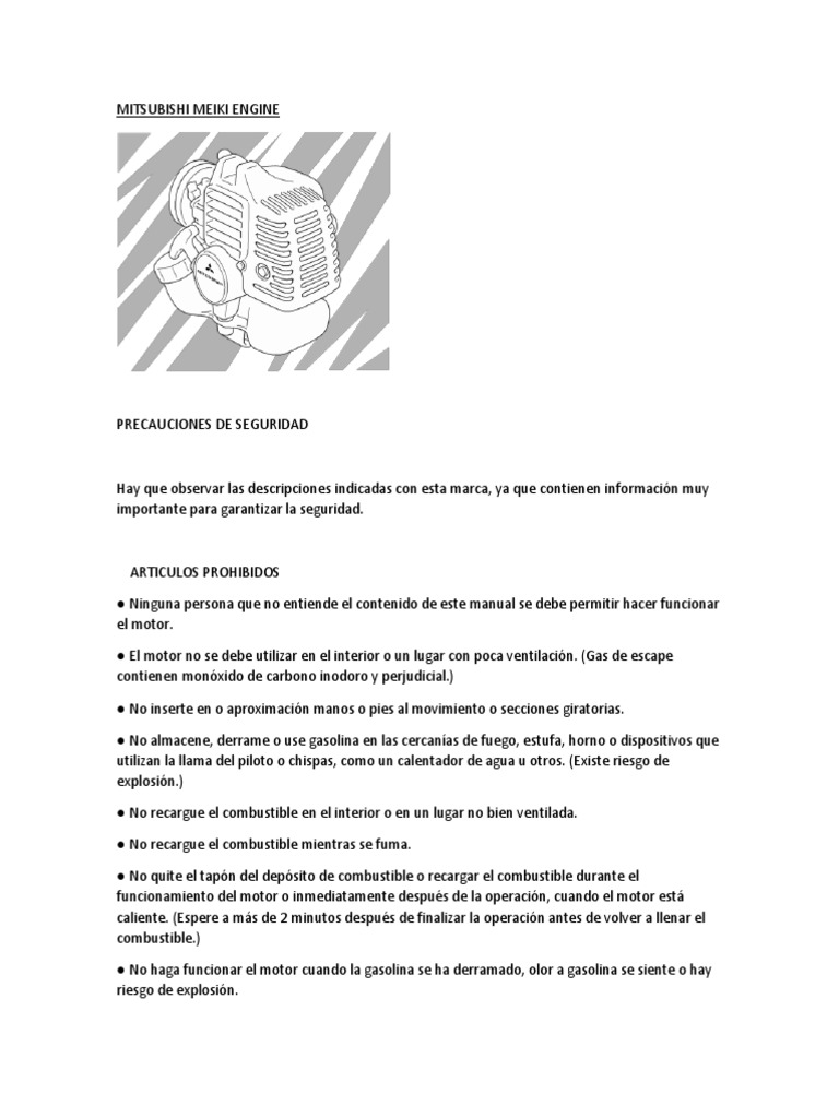 Mitsubishi Meiki Engine | PDF | Gasolina | Acelerador