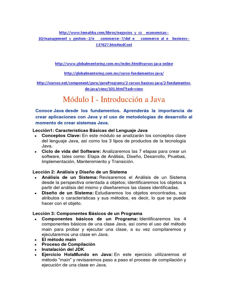 Curso de Java Completo | PDF | Java (lenguaje de programación) | Objeto ...