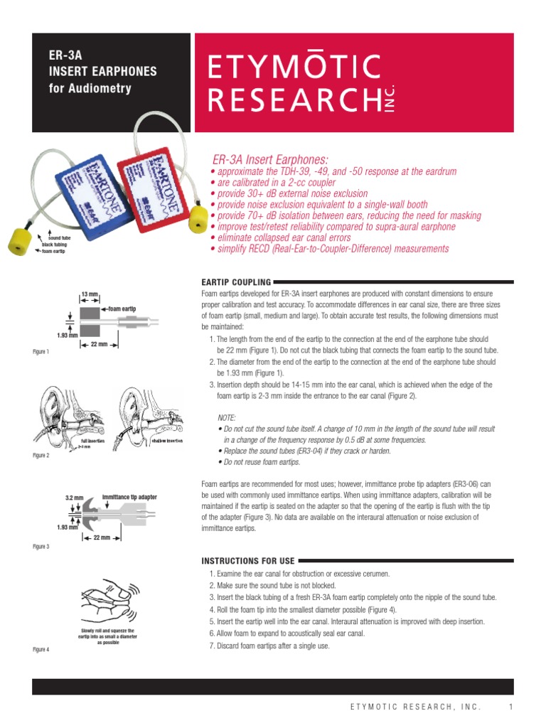 Insert Earphones For Audiometry | PDF | Headphones | Decibel