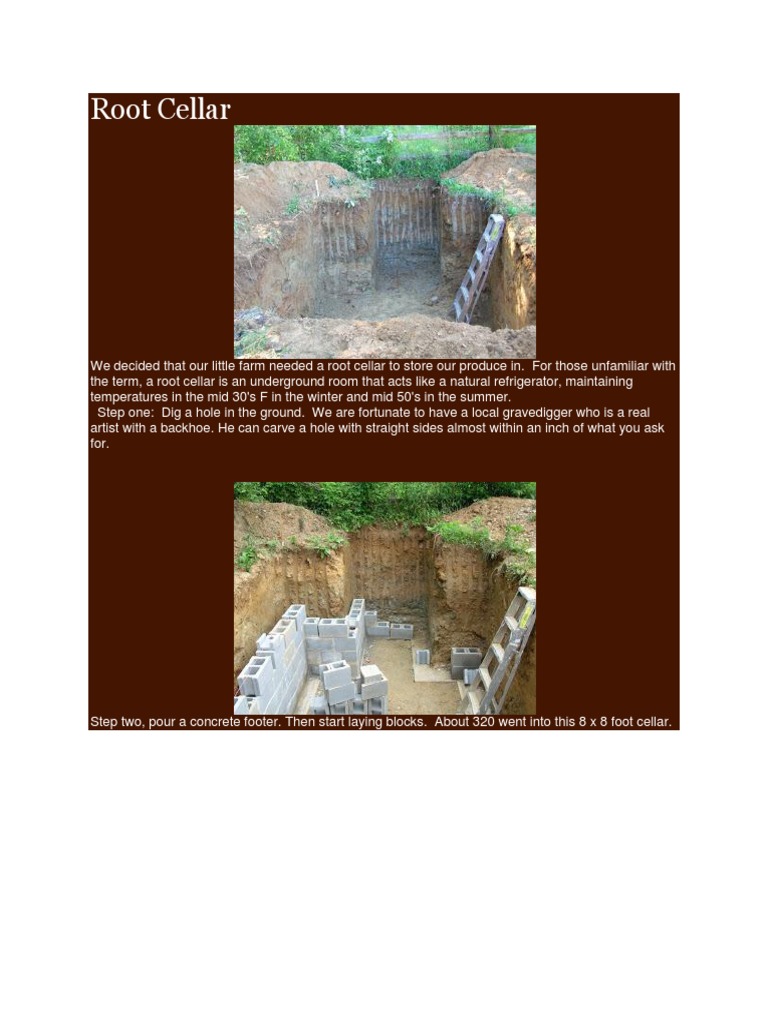 Root Cellar | PDF | Basement | Concrete