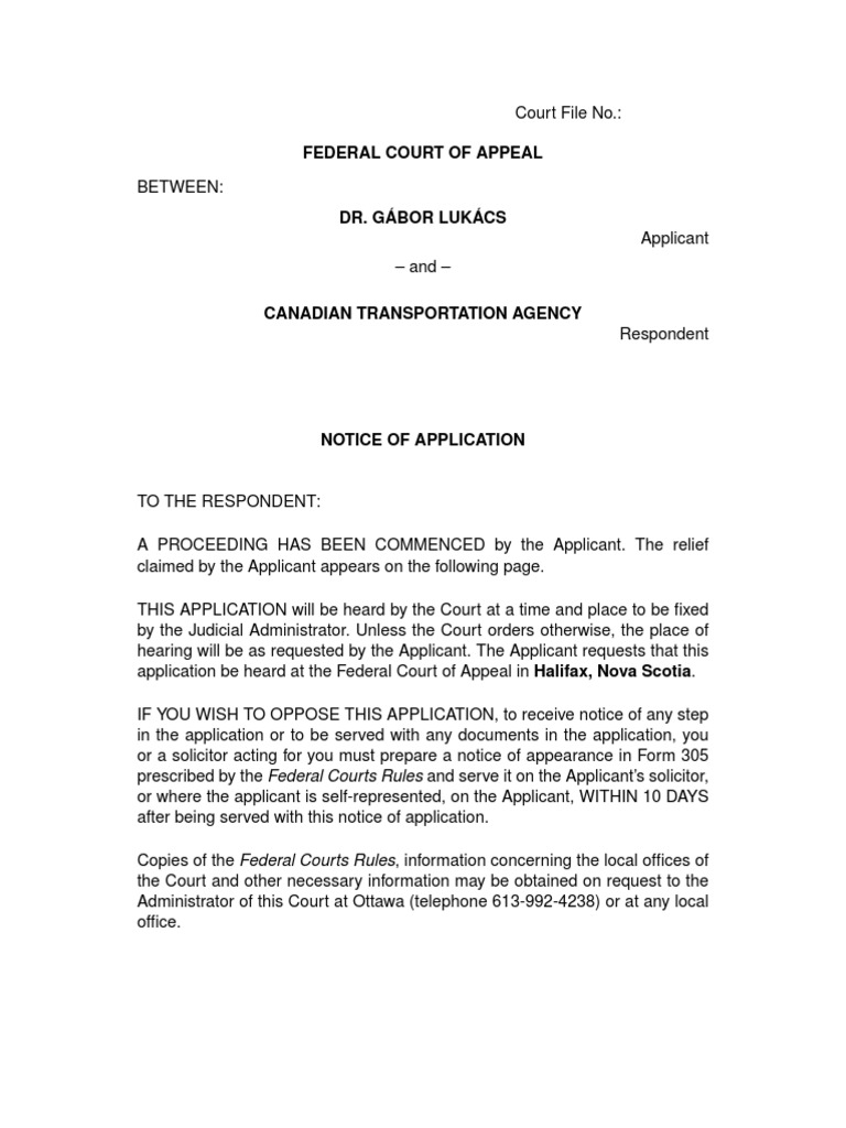 Judicial Review Application Against CTA | PDF | Federal Judiciary Of ...