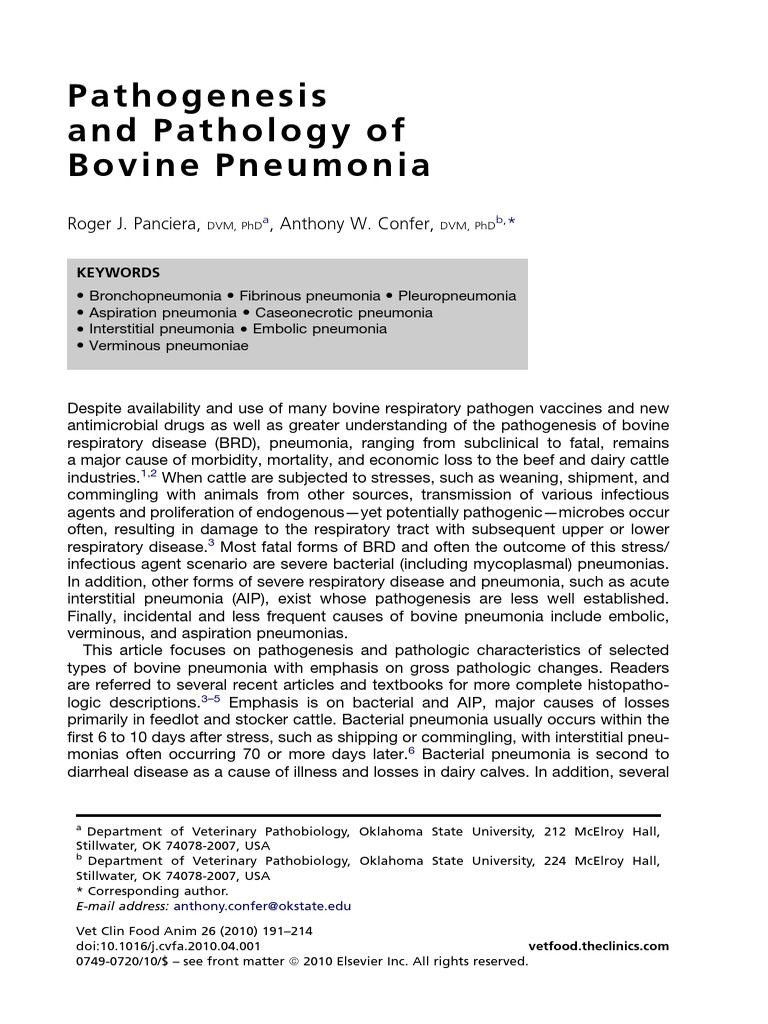 01 Pathogenesis and Pathology of Bovine Pneumonia-Libre | PDF ...