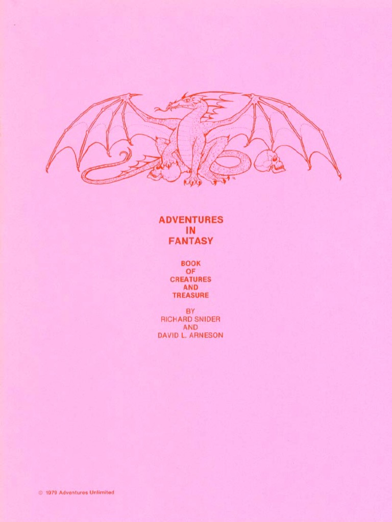 1979 - Adventures in Fantasy - Book of Creatures and Treasure | PDF