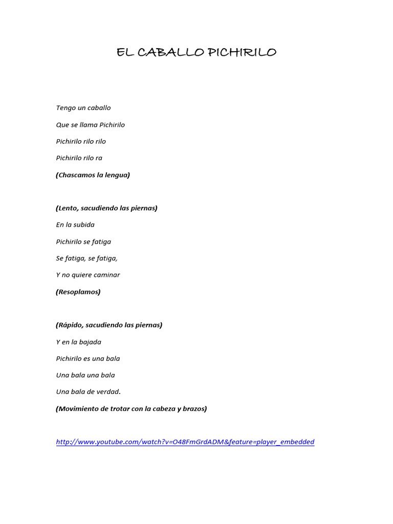 Canción del Caballo Pichirilo | PDF