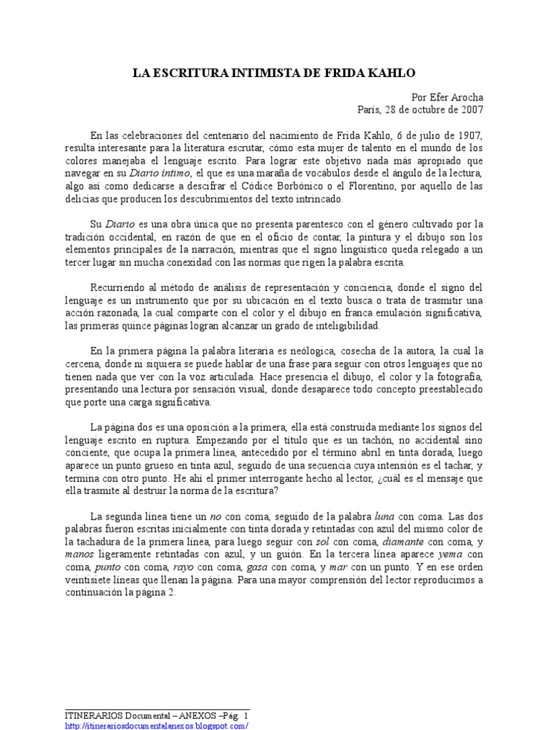 Efer Arocha: Frida Kahlo y su Diario | PDF | Idiomas | Science