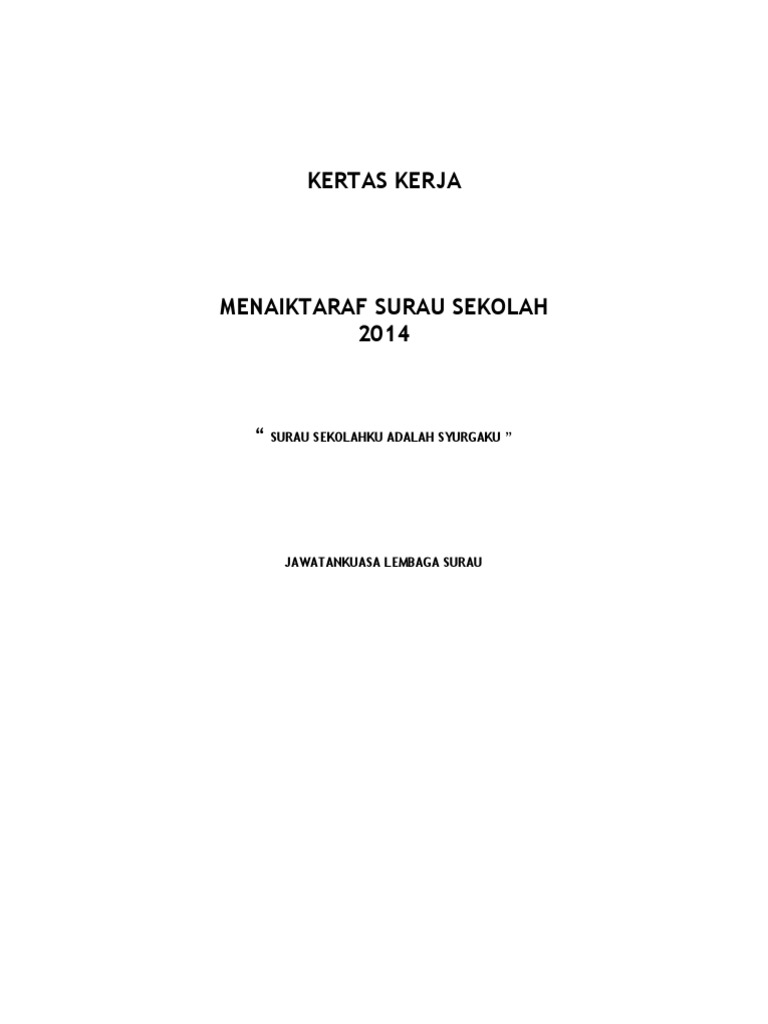 Kertas Kerja Menaik Taraf Surau Pdf
