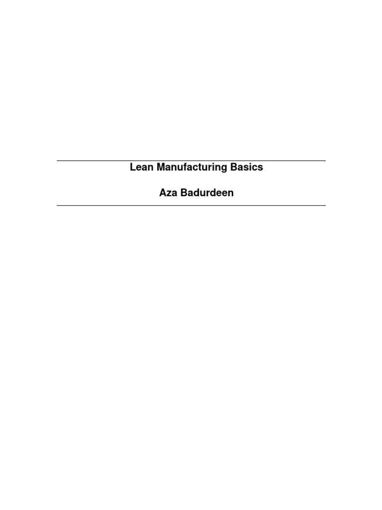 1-Lean Manufacturing Basics | PDF | Business | Computers