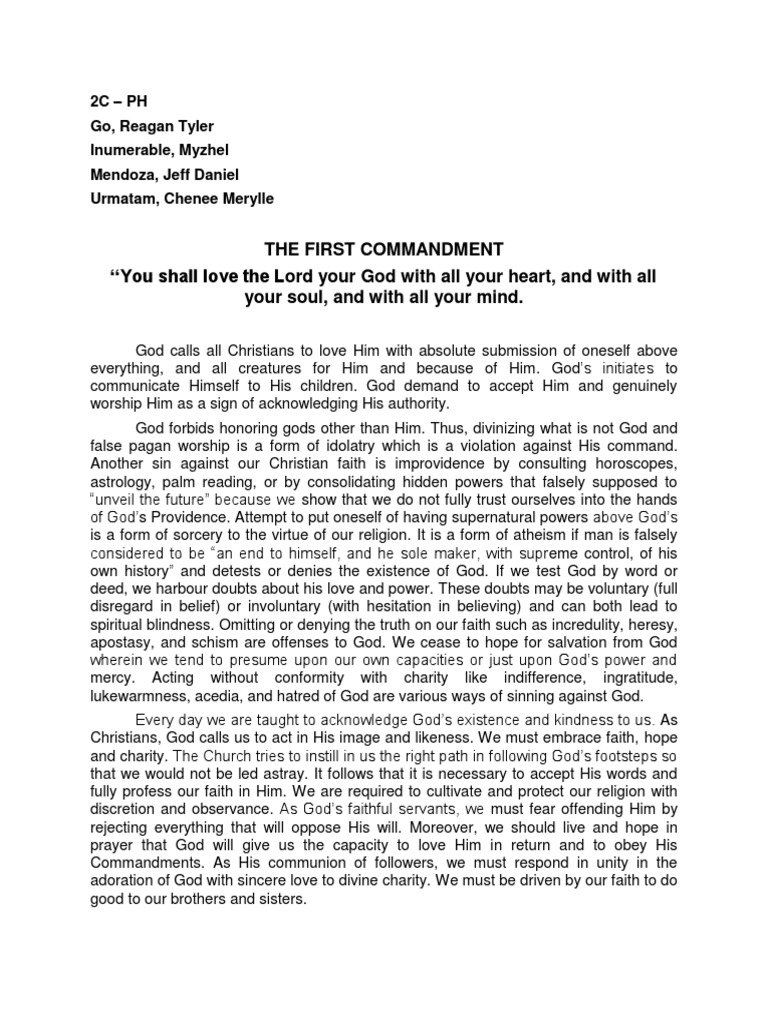 The First Commandment | PDF | Religion & Spirituality