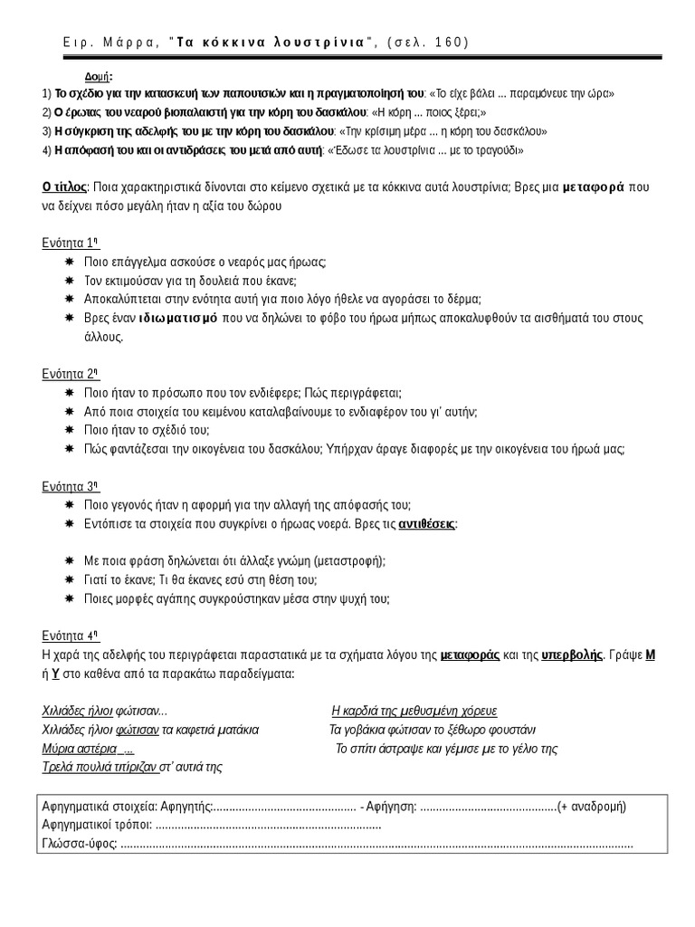 ΤΑ ΚΟΚΚΙΝΑ ΛΟΥΣΤΡΙΝΙΑ | PDF