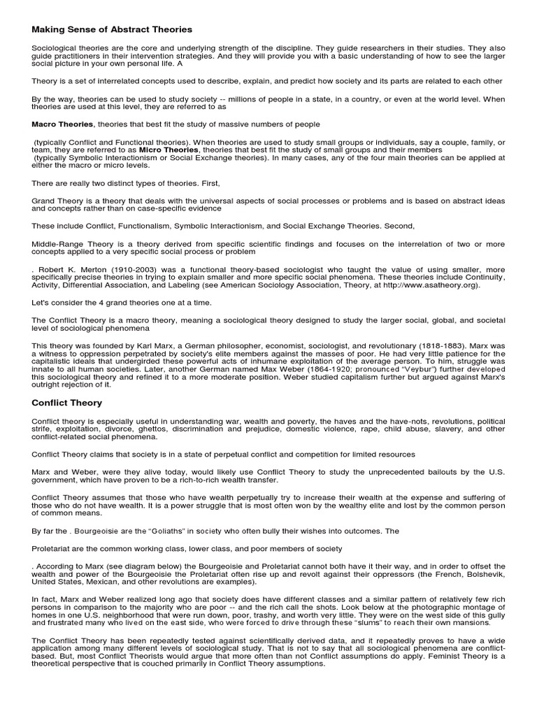 Making Sense of Abstract Theories | PDF | System | Sociology