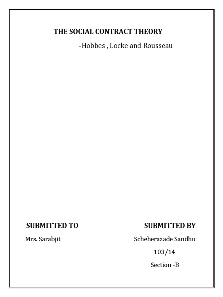 Social Contract Theory: Hobbes, Locke, Rousseau | PDF | Social Contract ...