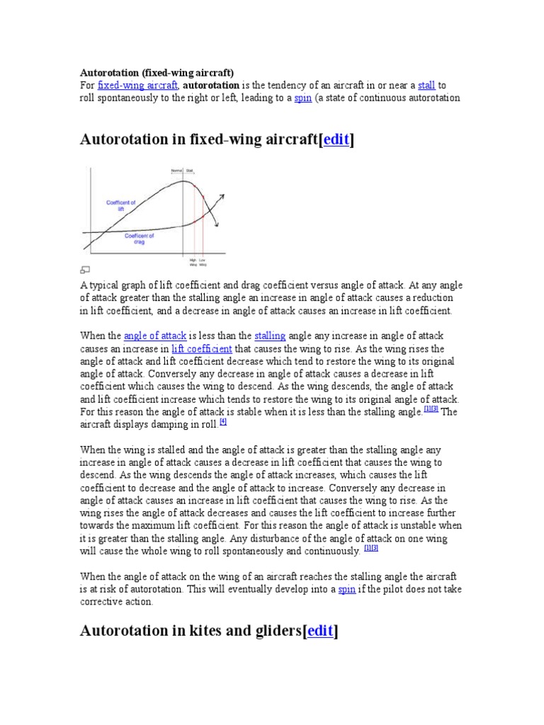 Auto Rotation | PDF | Stall (Fluid Mechanics) | Aerospace Engineering