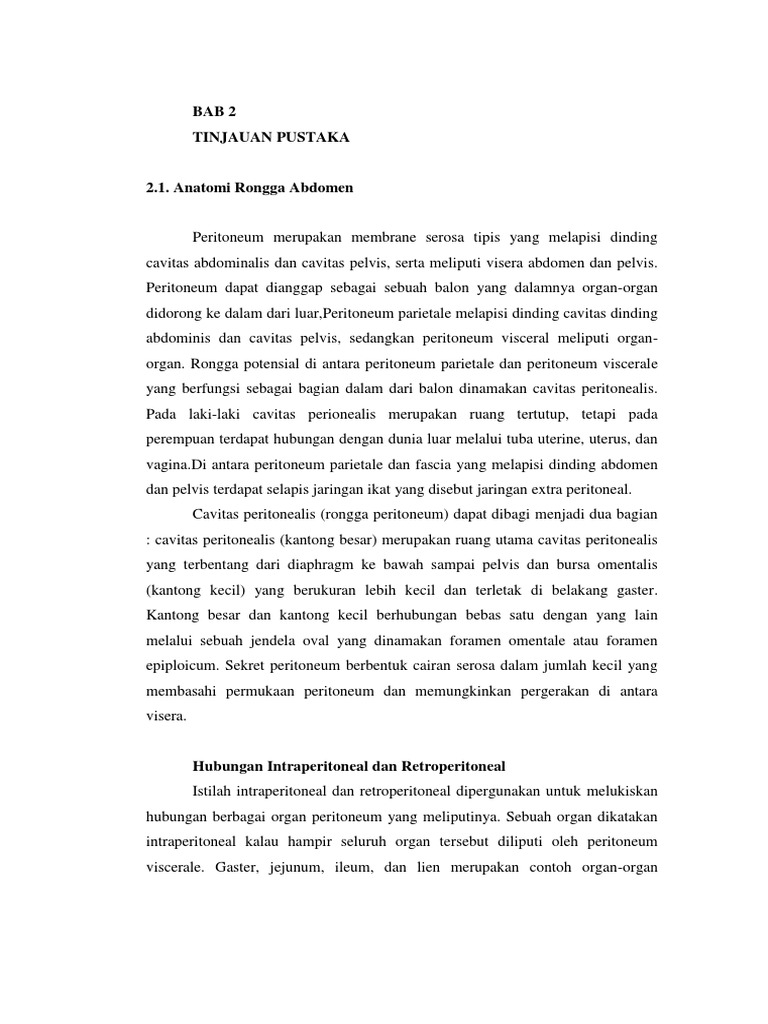 Anatomi dan Fungsi Peritoneum | PDF