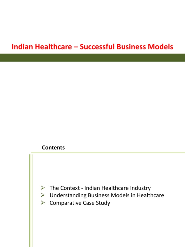 Indian Healthcare Successful Business Models | PDF | Health Care ...