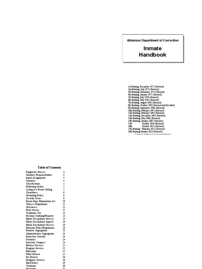 Inmate Handbook | PDF