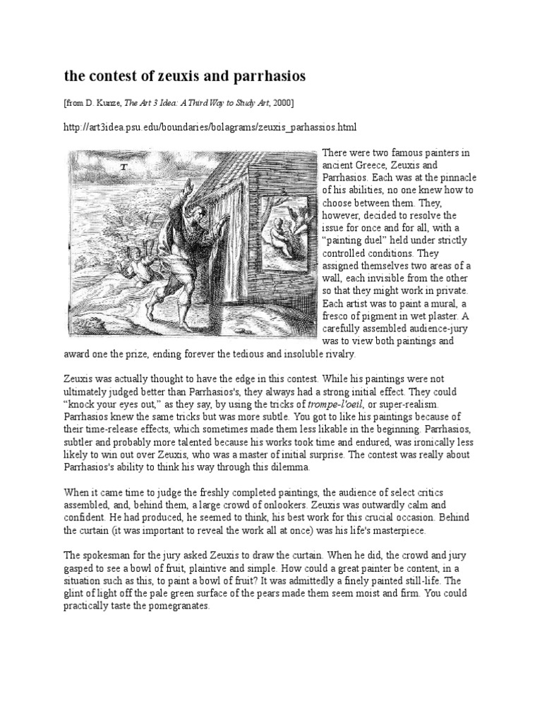the contest of zeuxis and parrhasios | Decorative Arts | Communication ...
