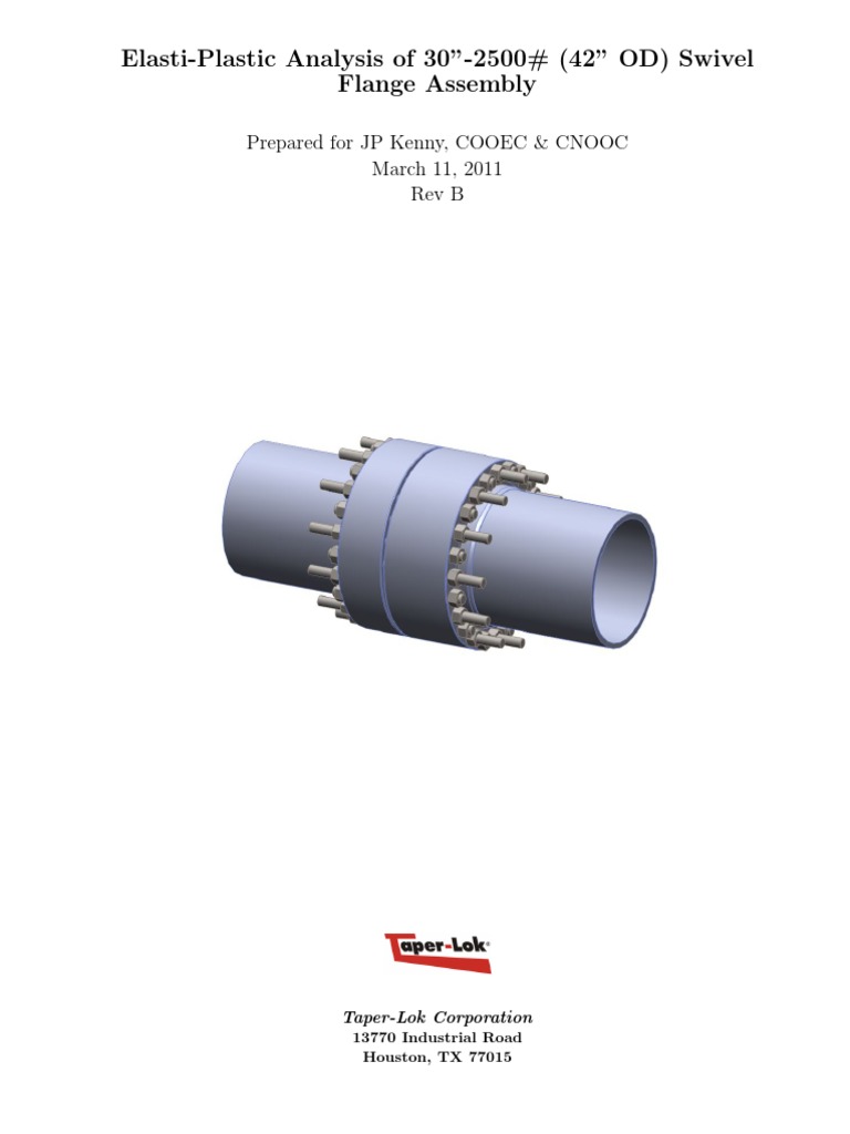 TL-FEA-11!30!2500-SFA Elastic-Plastic Analysis of Swivel Flange ...