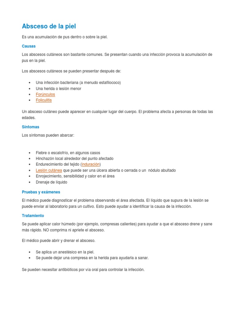 Absceso de La Piel | PDF