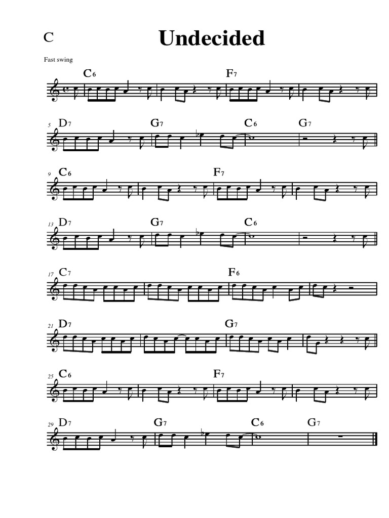Undecided - Lead Sheet | PDF