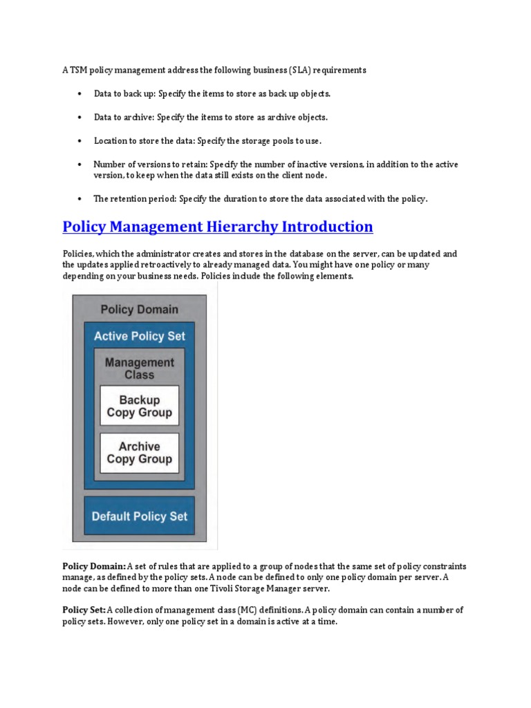 Tsm Policy Management Download Free Pdf Backup Data Management