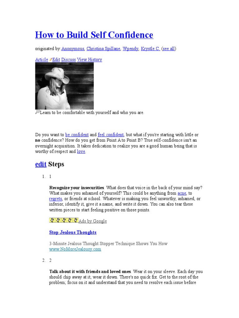 How To Build Self Confidence | PDF | Wellness