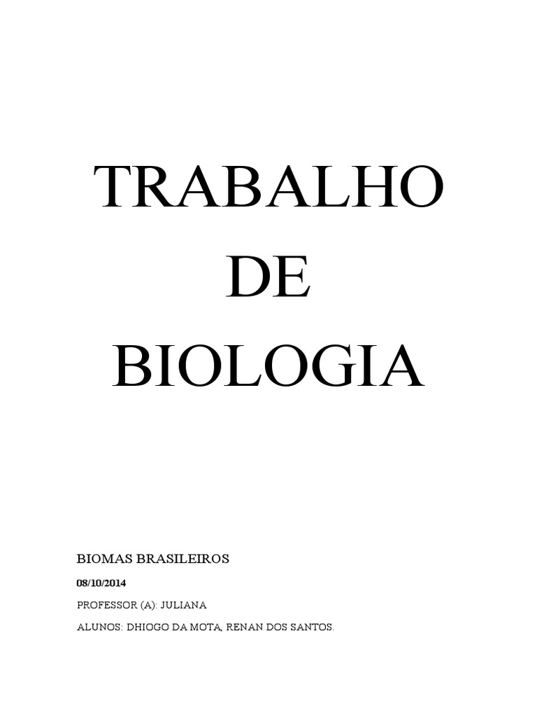 Trabalho Biomas Brasileiros | PDF | Floresta Amazônica | Pasto