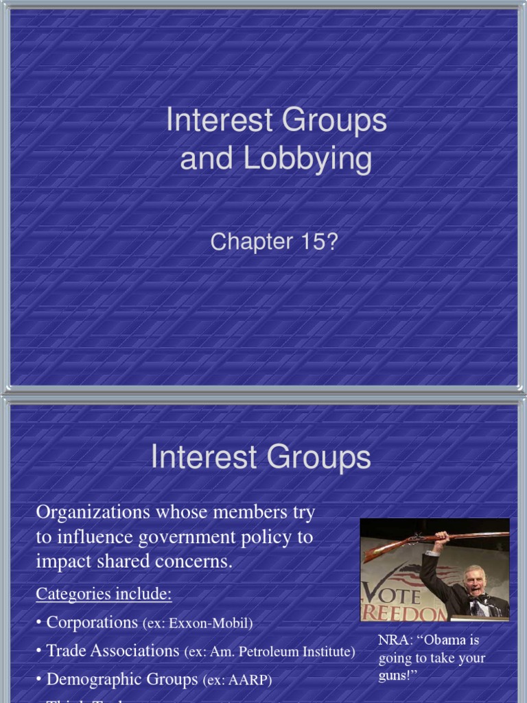 Interest Groups and Lobbying | PDF | Political Action Committee ...