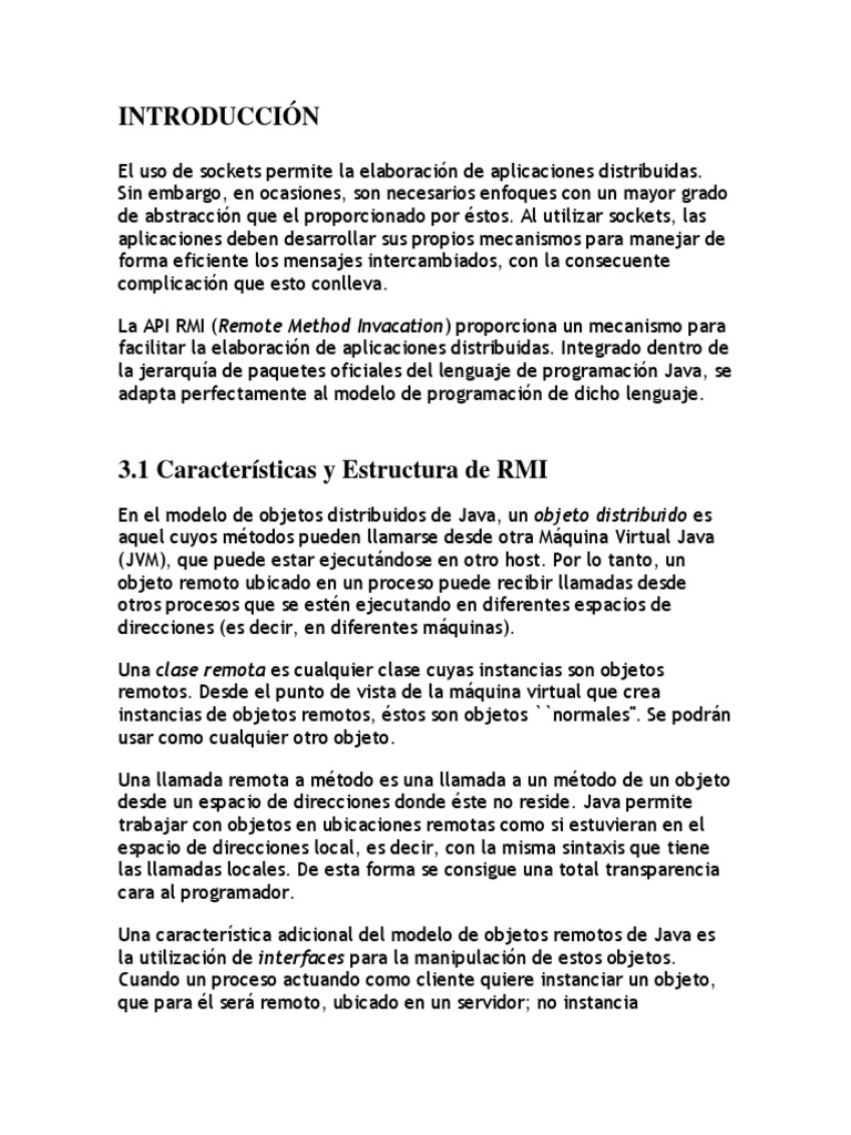 Rmi Java | PDF | Java (lenguaje de programación) | Servidor web