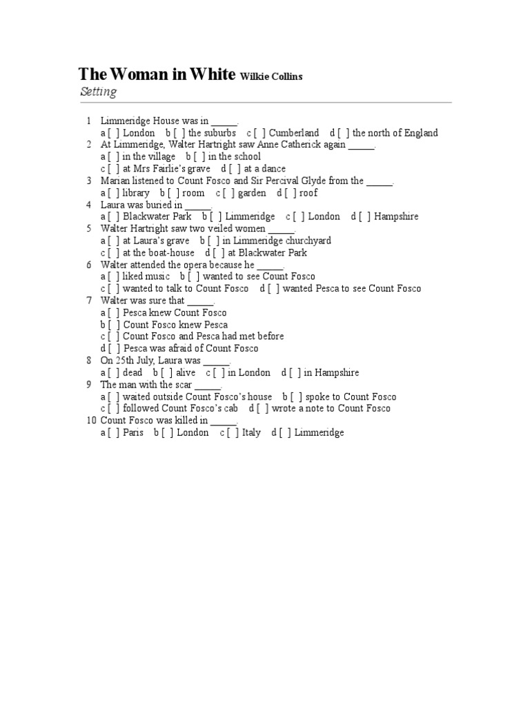 Woman in White | PDF | The Woman In White (Novel) | Victorian Novels