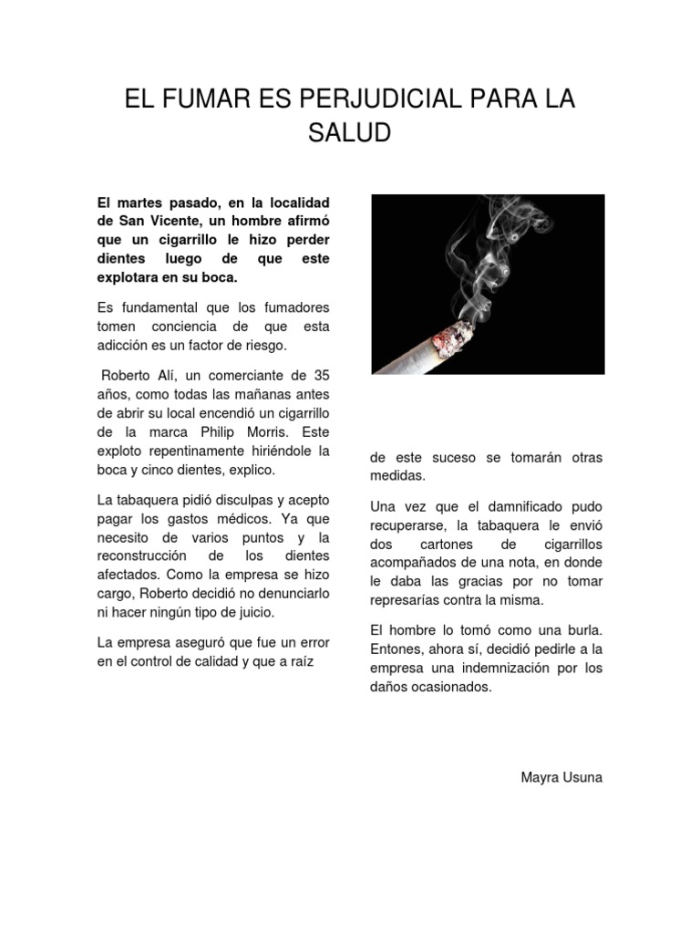 El Fumar Es Perjudicial para La Salud | PDF | Derecho | Autosuperación