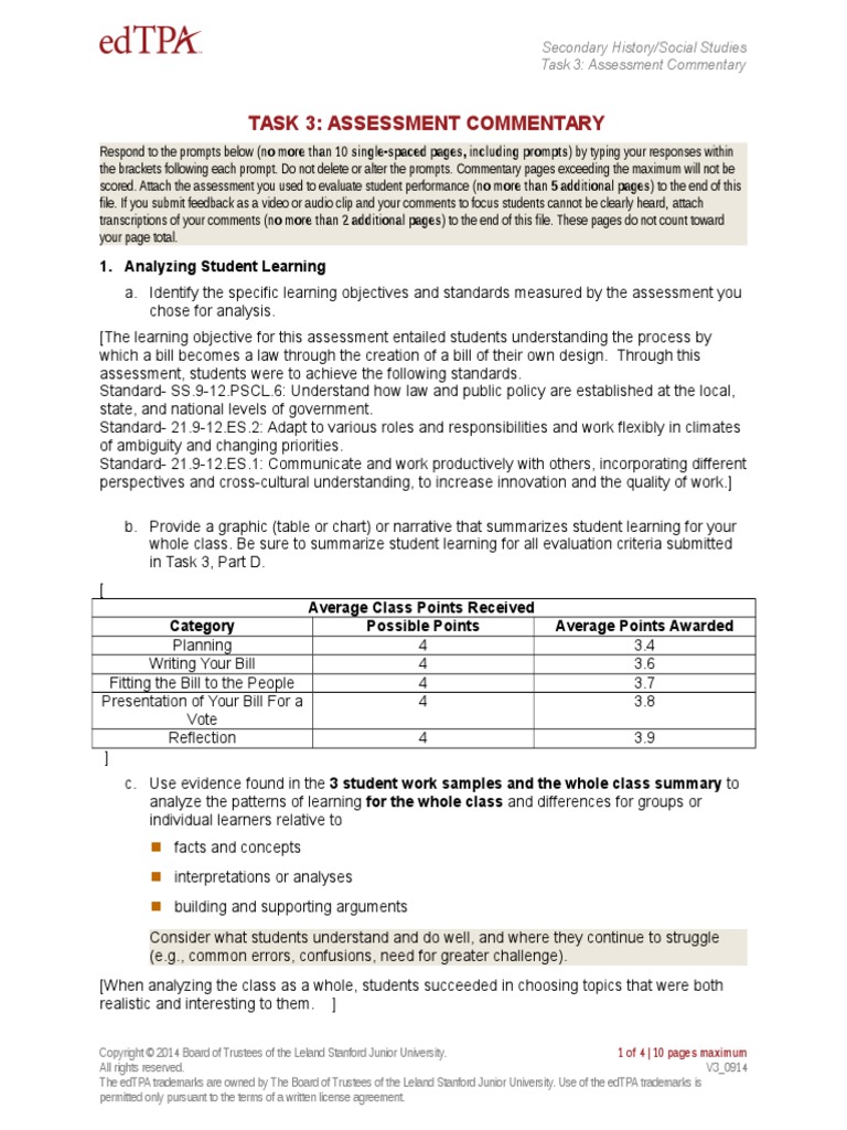 TASK 3 Commentary | PDF | Students | Educational Assessment