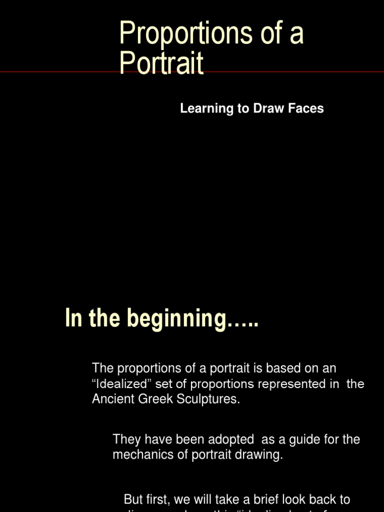 Ideal Proportions for Portrait Drawing | PDF | Realism (Arts) | Sculpture