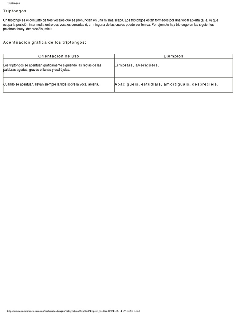 Acentuación de Triptongos en Español | PDF | Escritura latina | Semiótica
