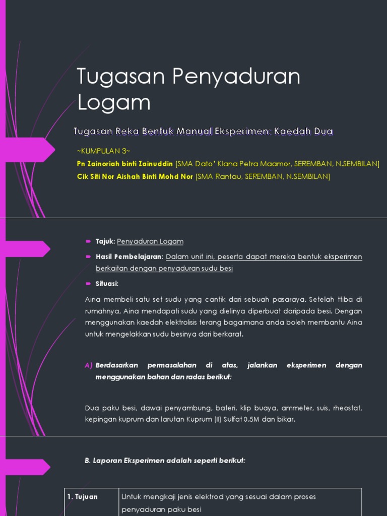 Tugasan Penyaduran Logam Kaedah Dua | PDF