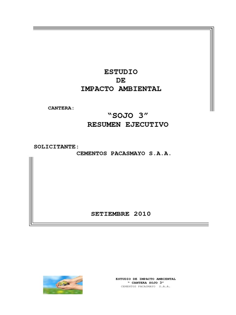 EIA Cementos Pacasmayo | PDF | Minería | Evaluación de impacto ambiental