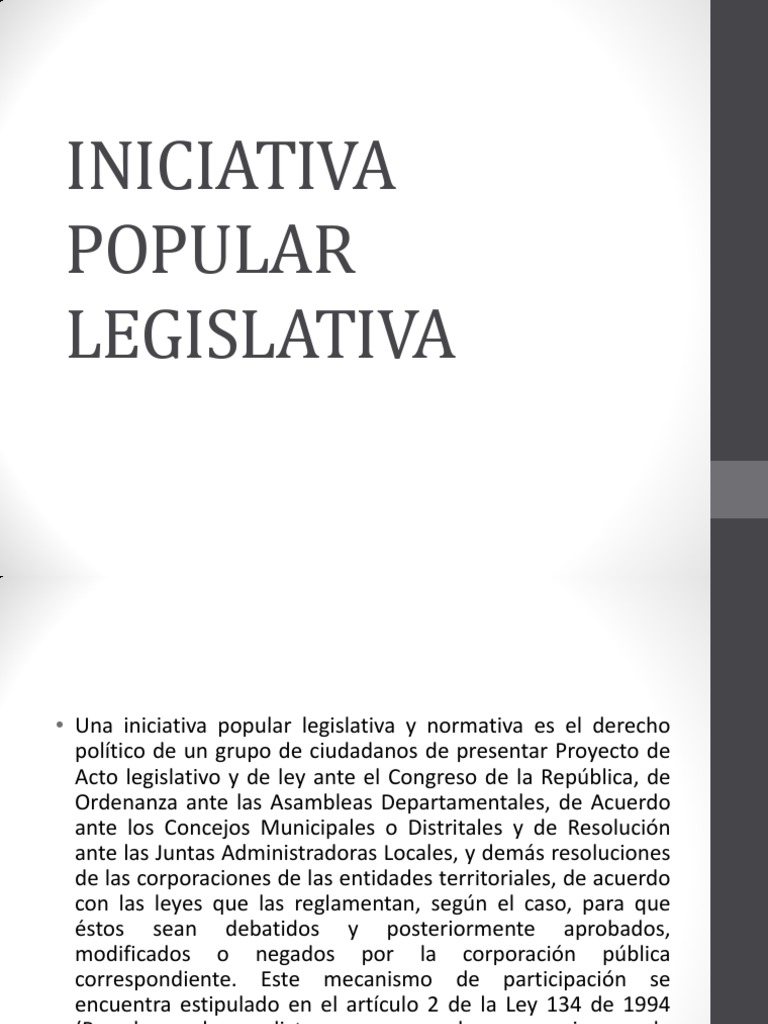 INICIATIVA POPULAR | Iniciativa | Información del gobierno | Prueba ...